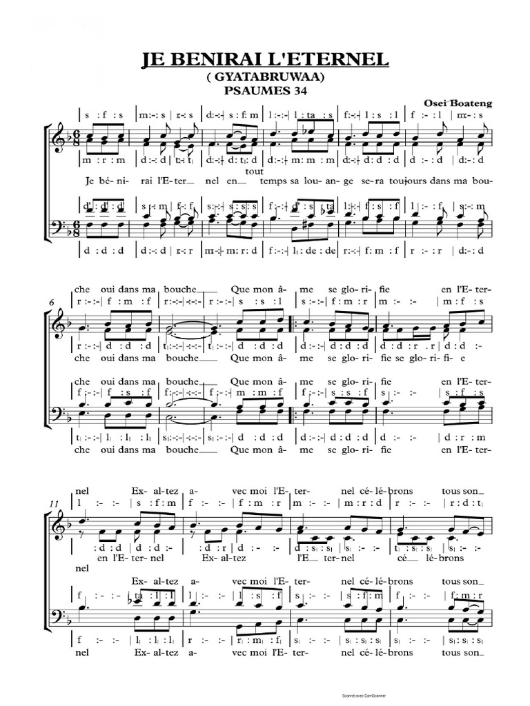 Je Benirai L'eternel | PDF