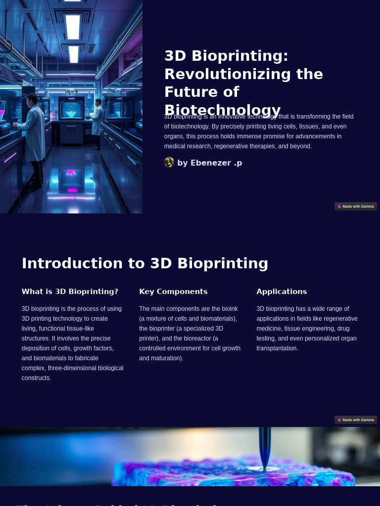 3D Bioprinting Revolutionizing The Future of Biotechnology | PDF | Tissue Engineering | Medicine
