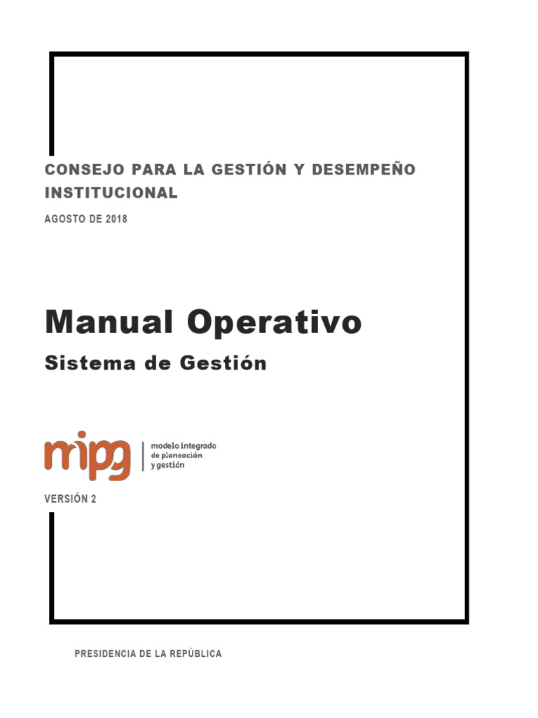 Manual Operativo MIPG V2 - copia | PDF | Ministerio (Departamento de ...