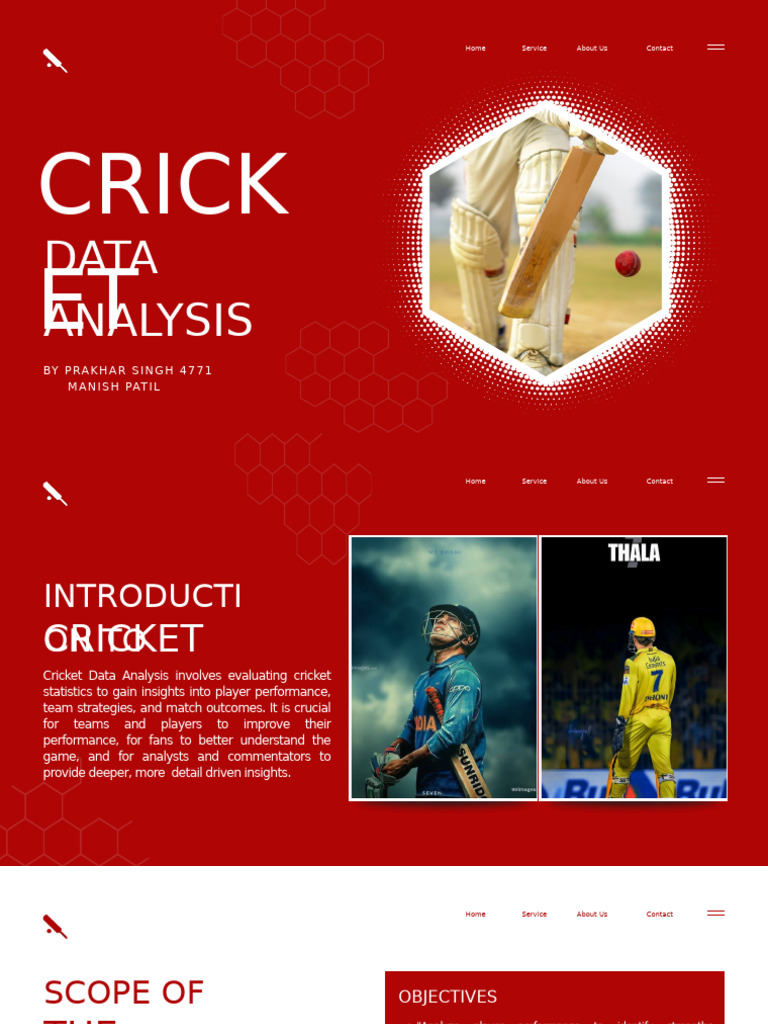 Red and White Modern Cricket Club Sports Presentation | PDF | Data Analysis | Data
