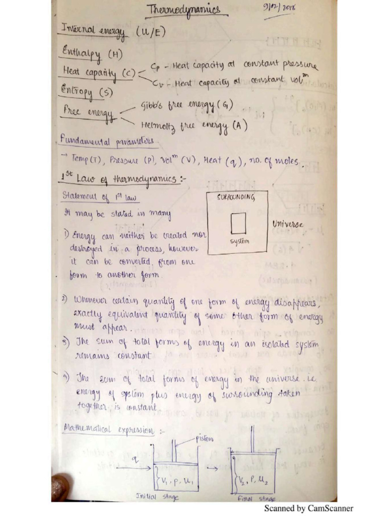 Thermodynamics Full Notes | PDF