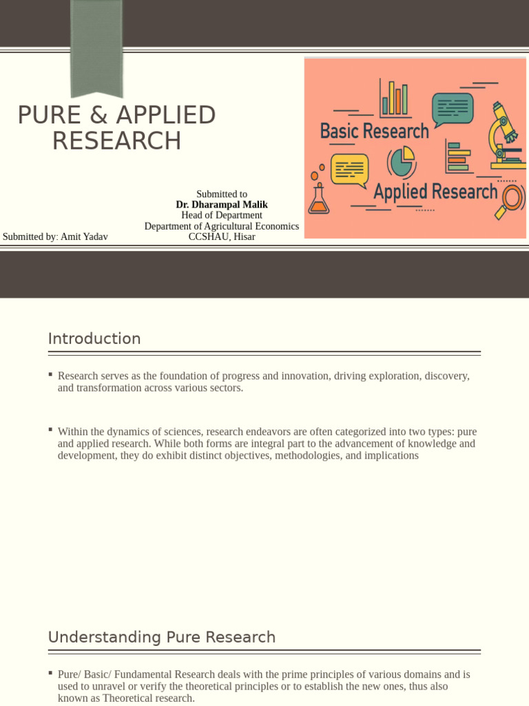 Pure and Applied Research | PDF | Basic Research | Theory