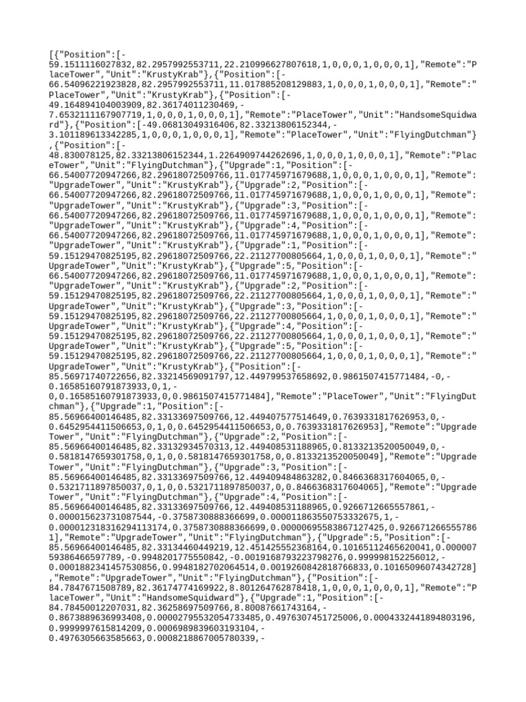 Tower Placement and Upgrade Data | PDF