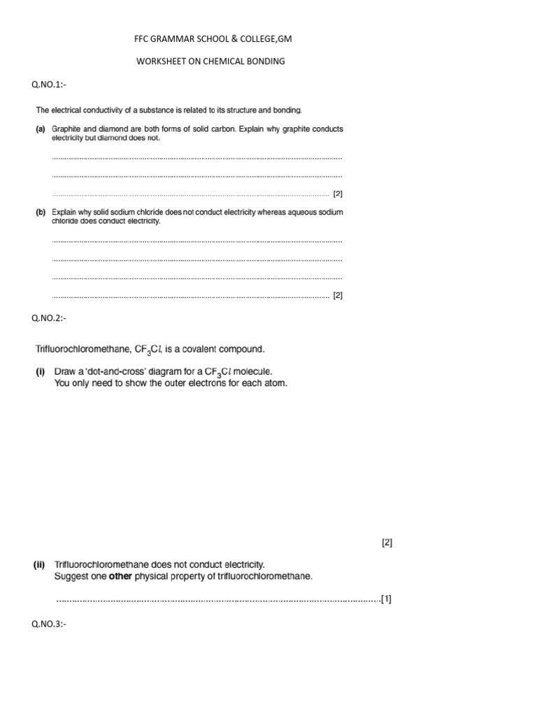 Bonding Worksheet | PDF