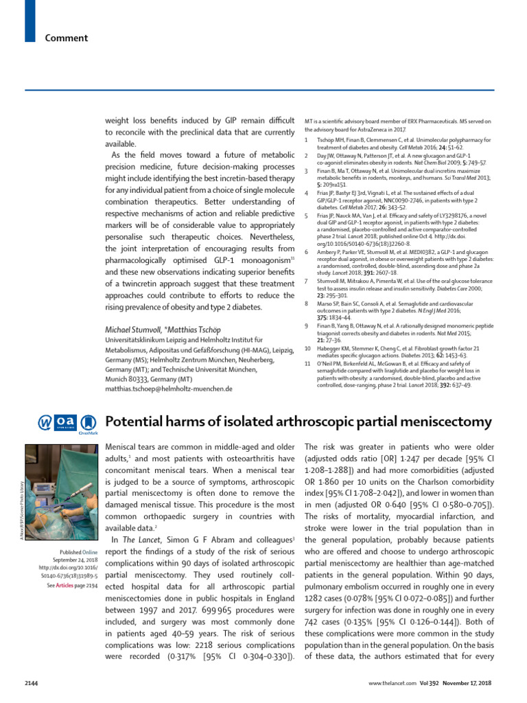 Potential Harms of Isolated Arthroscopic Partial M | PDF | Medicine ...