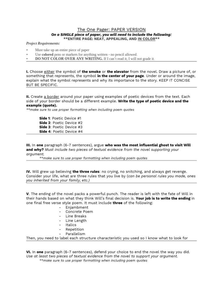 One Pager - Long Way Down | PDF