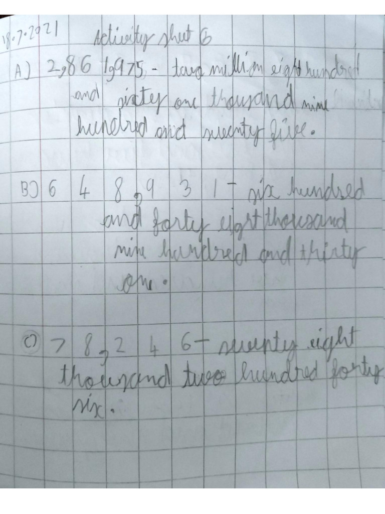 Akriti Math Activity Sheet 6 | PDF