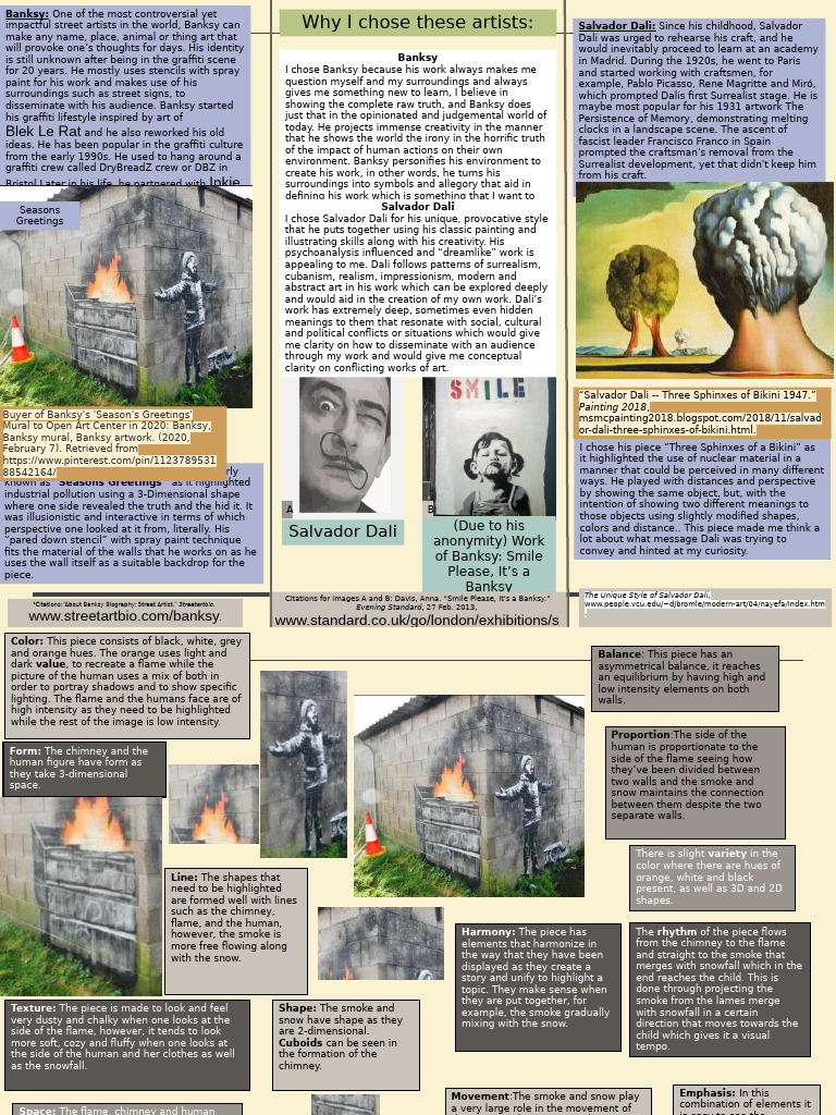 Salvador Dali and Banksy Analysis | PDF | Salvador Dalí | Graffiti