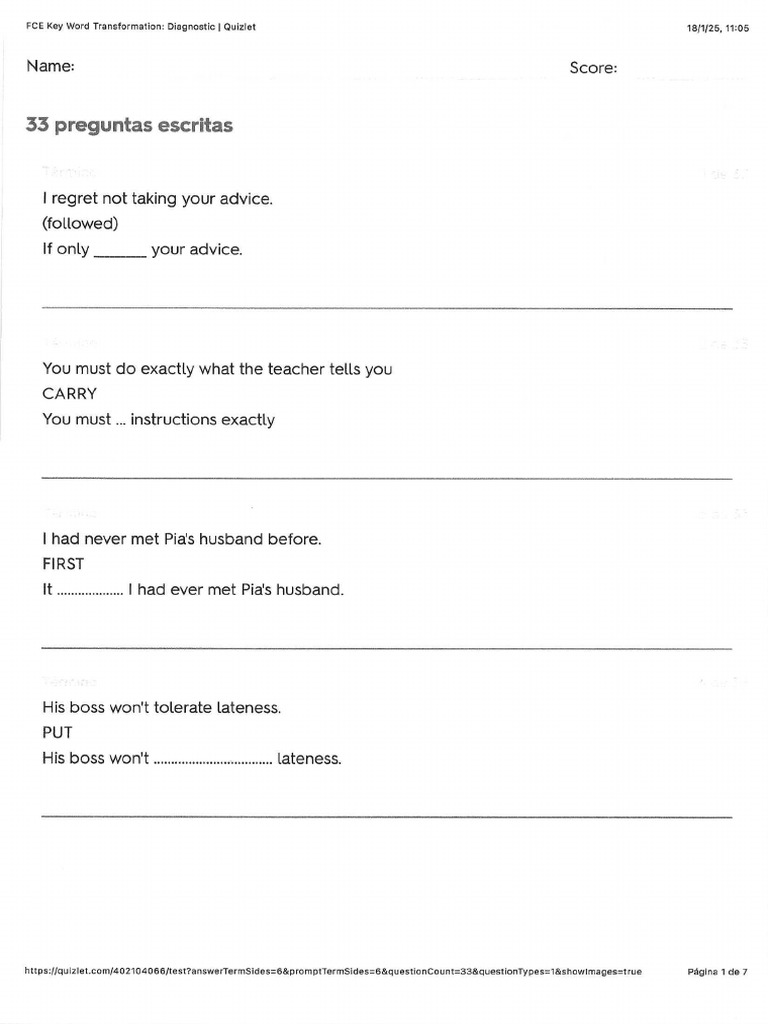Part 4 Practice FCE | PDF