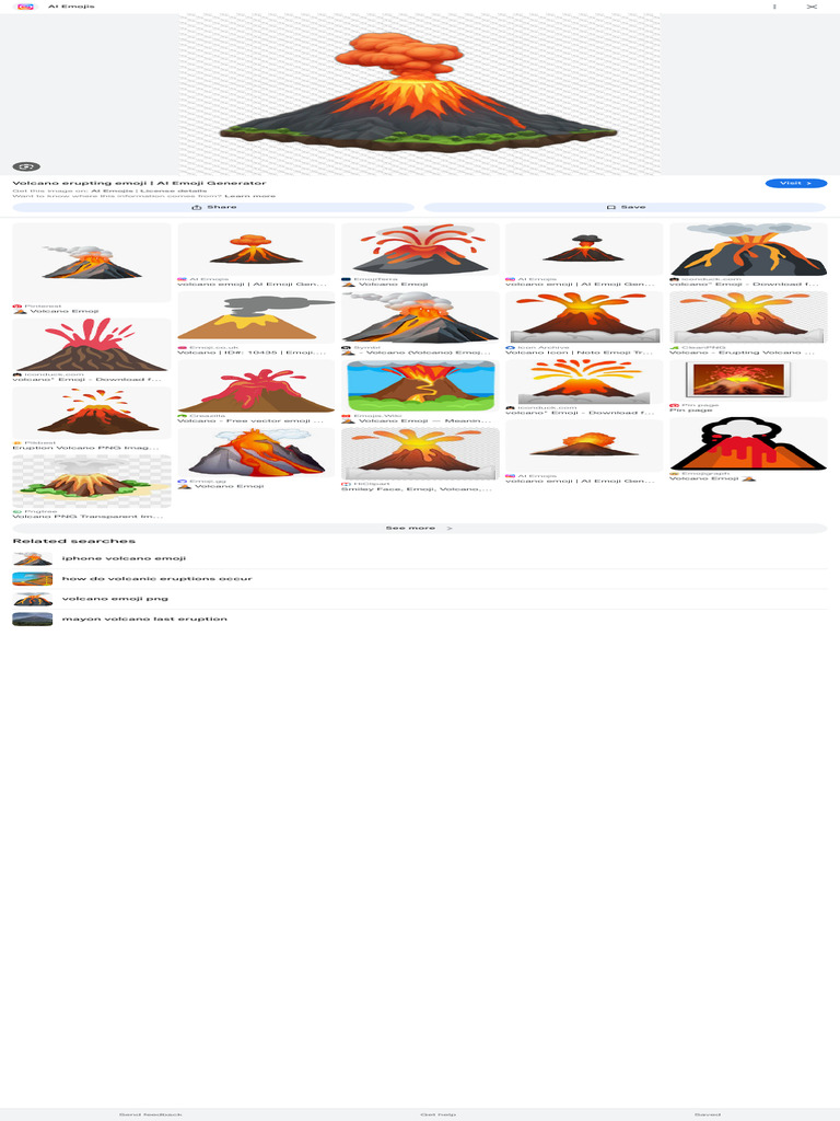 Volcano Emoji - Google Search | PDF | Volcano | Volcanic Landforms