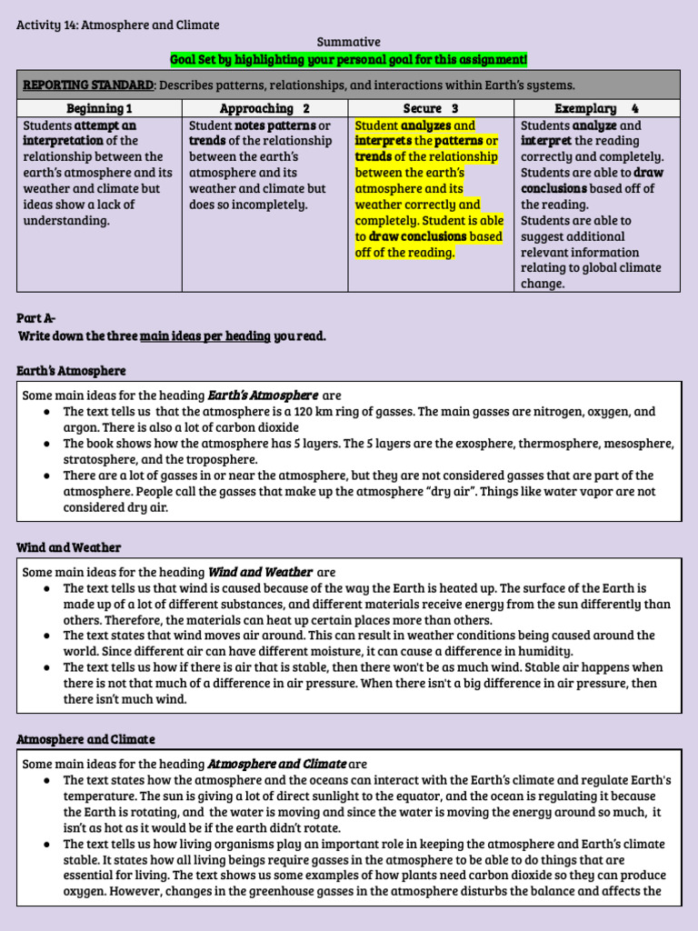 Ryan Activity 14 - Atmosphere and Climate | PDF | Atmosphere Of Earth ...