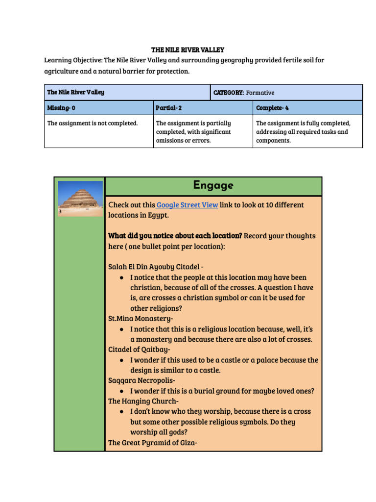 Ryan The Nile River Valley HyperDoc | PDF | Egyptian Pyramids | Ancient ...