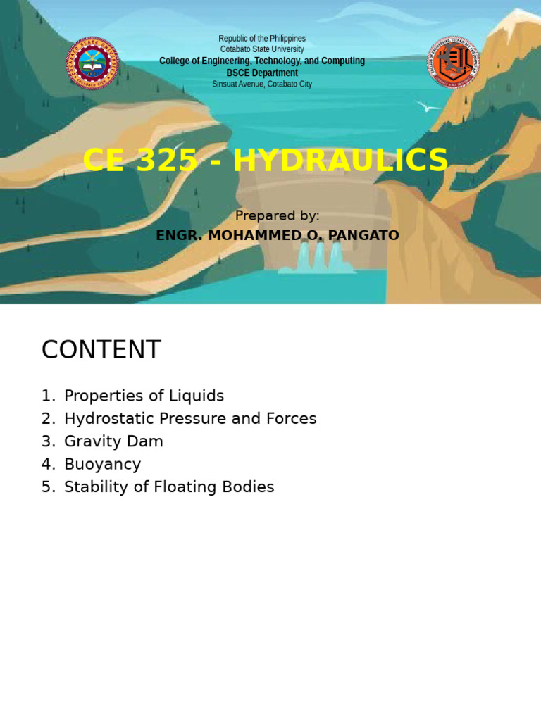 Hydraulics Prelim | PDF | Pressure | Pressure Measurement