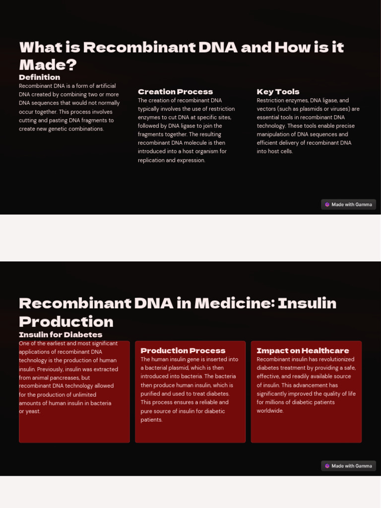 Understanding Recombinant DNA Technology | PDF | Recombinant Dna | Vaccines