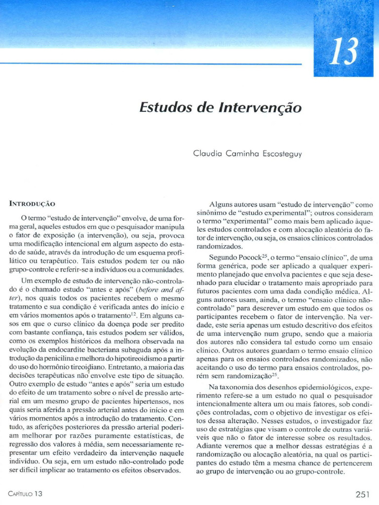 Cap13 - Estudos de Intervenção - 241207 - 220048 | PDF