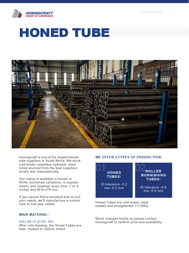 South Africa's Honed Tube Supplier | PDF | Engineering Tolerance | Pipe ...