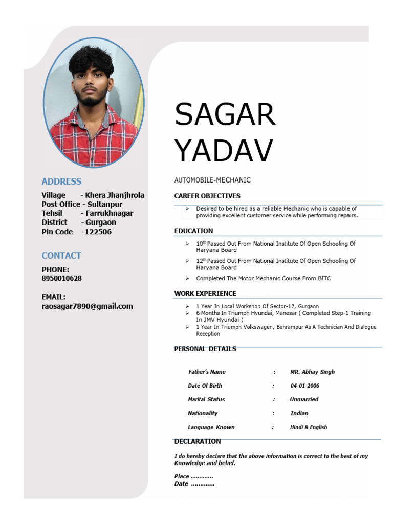 Sagar Yadav Resume-2 | PDF