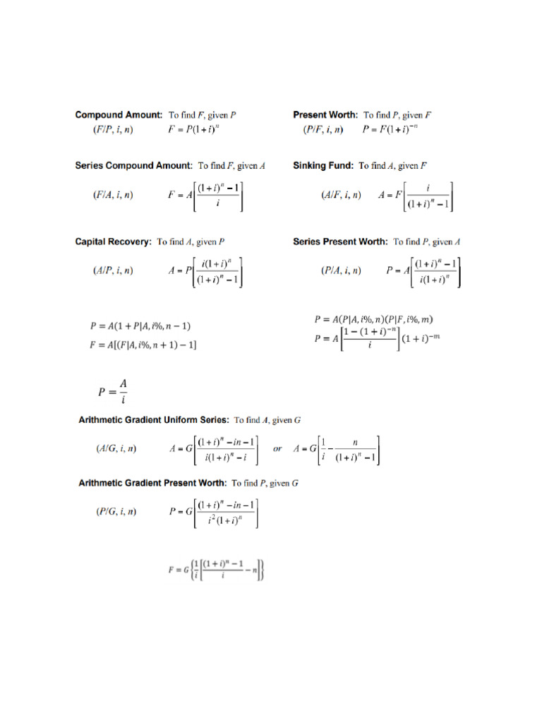 Formula Sheet M2 | PDF