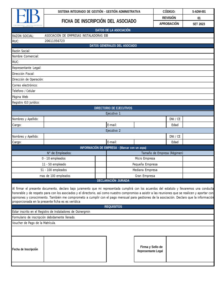Ficha de Inscripción - Jad | PDF