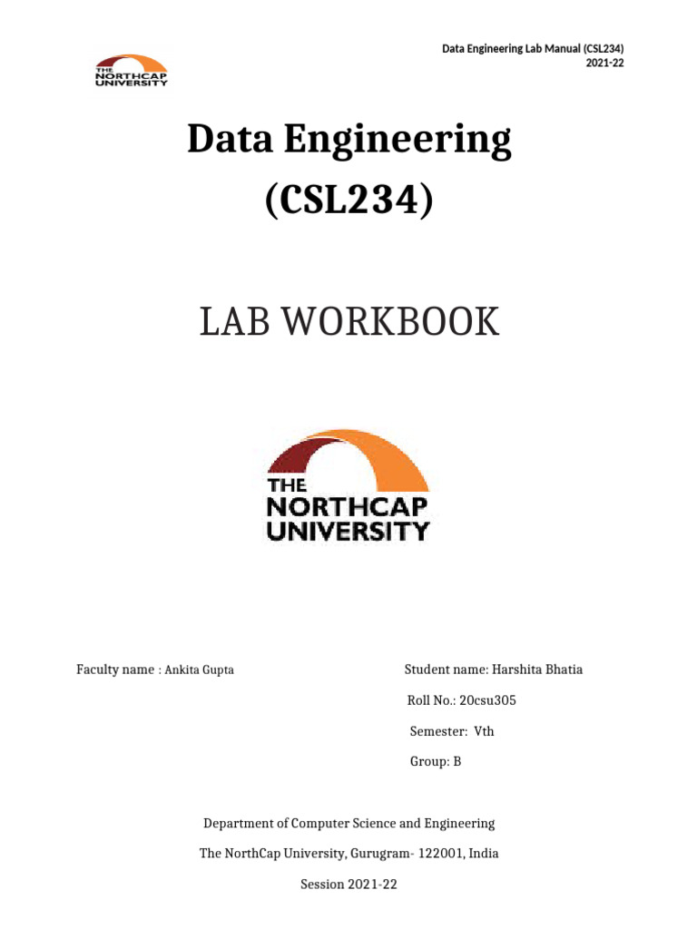 Data Engineering Harshita20csu305 | PDF | Relational Database | Microsoft Sql Server