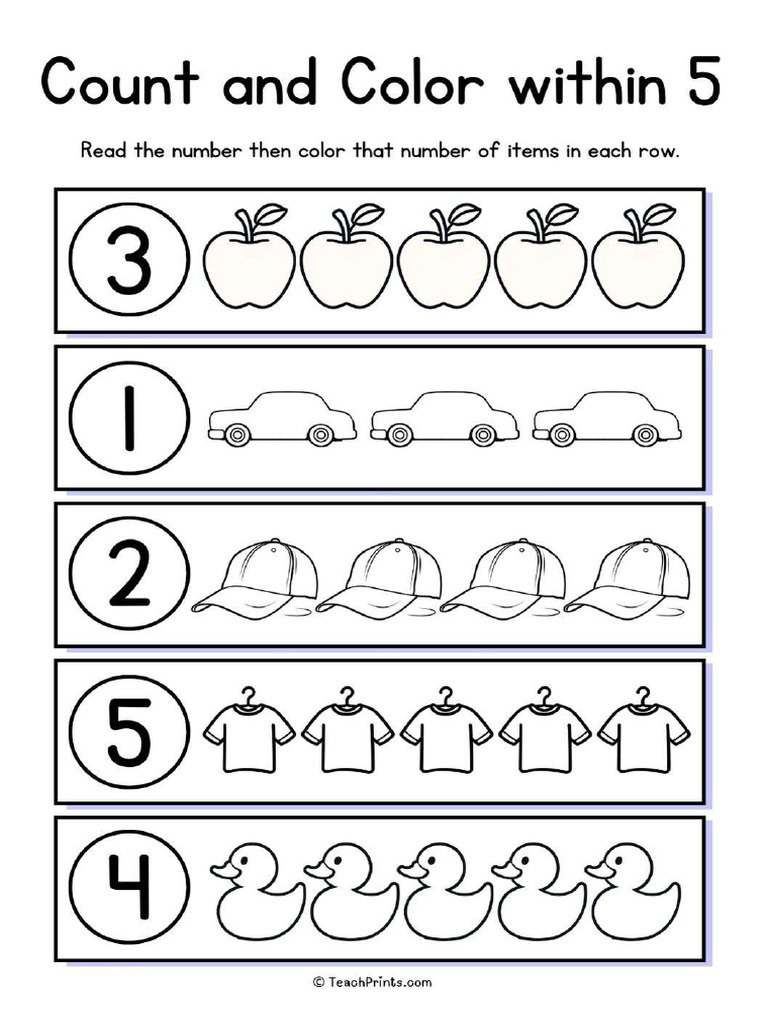 Free 1 To 10 Counting Worksheet 01 | PDF