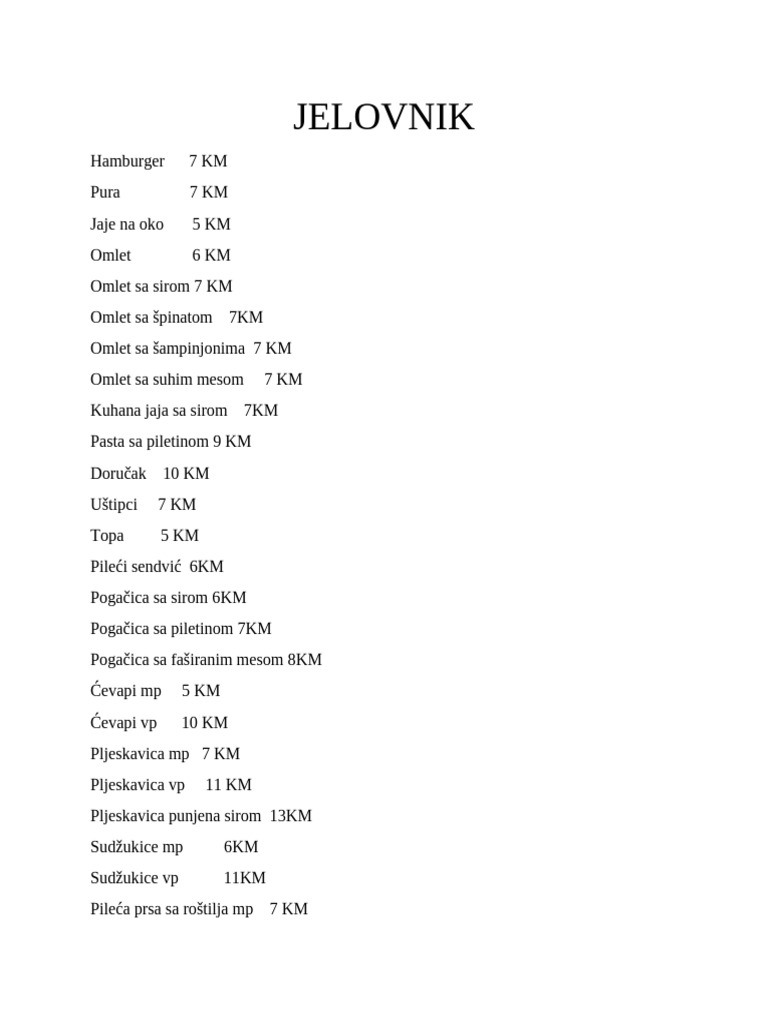 Jelovnik Ikc (2) | PDF
