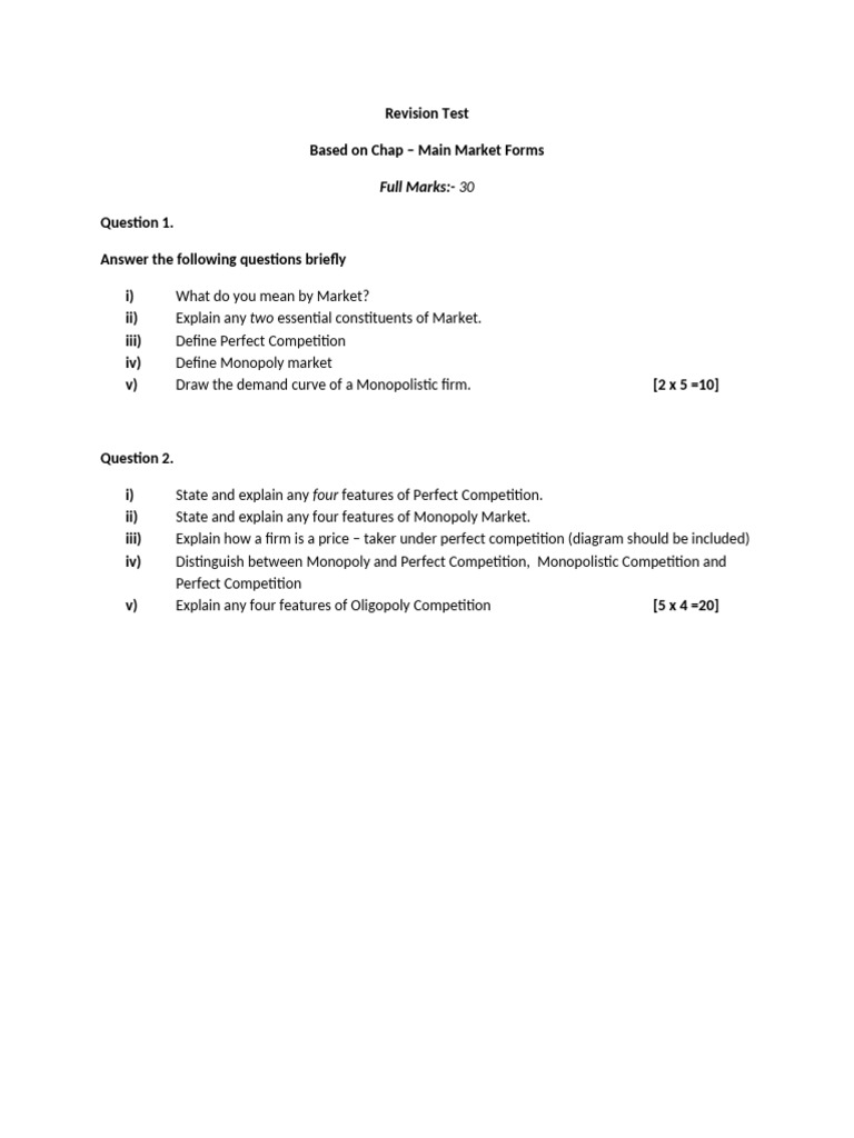 Eco Test Based On Main Market Forms | PDF