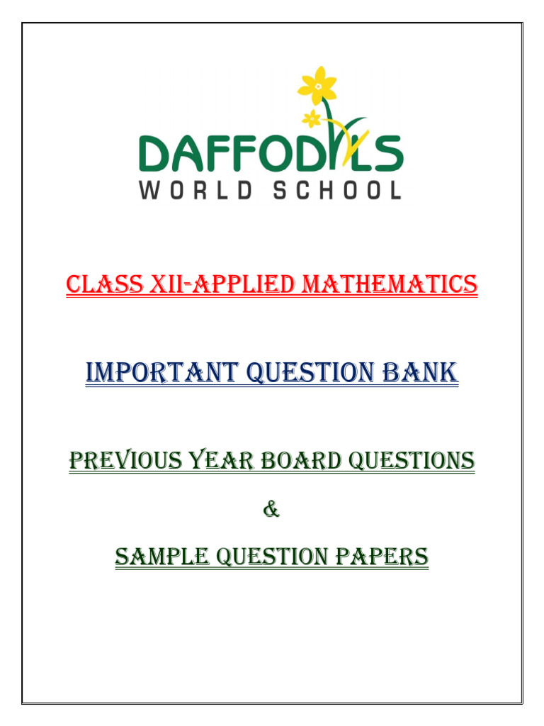 Applied Mathematics With Answers | PDF | Matrix (Mathematics) | Determinant