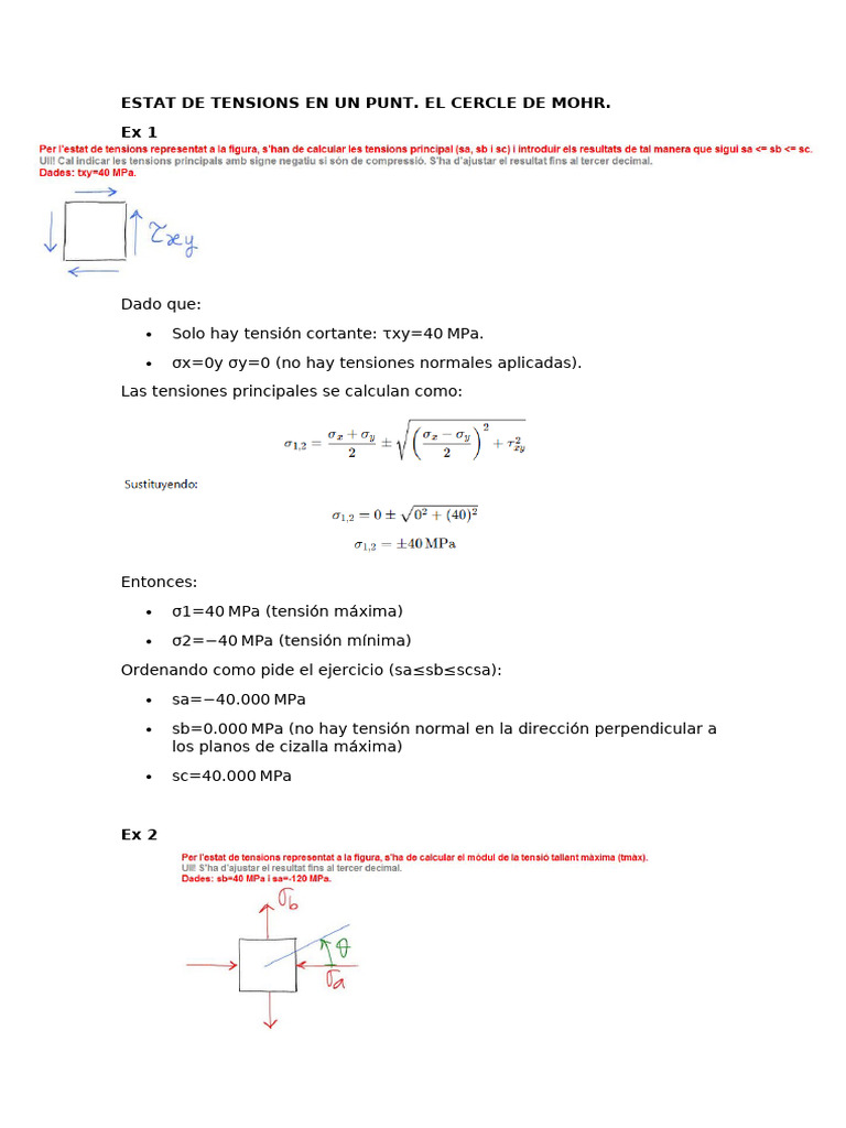Estat de Tensions en Un Punt | PDF