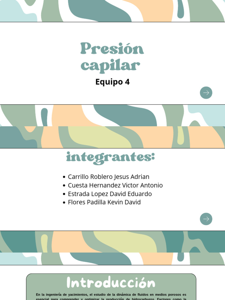 Presentación de Presión capilar | PDF | Petróleo | Física Aplicada e Interdisciplinaria
