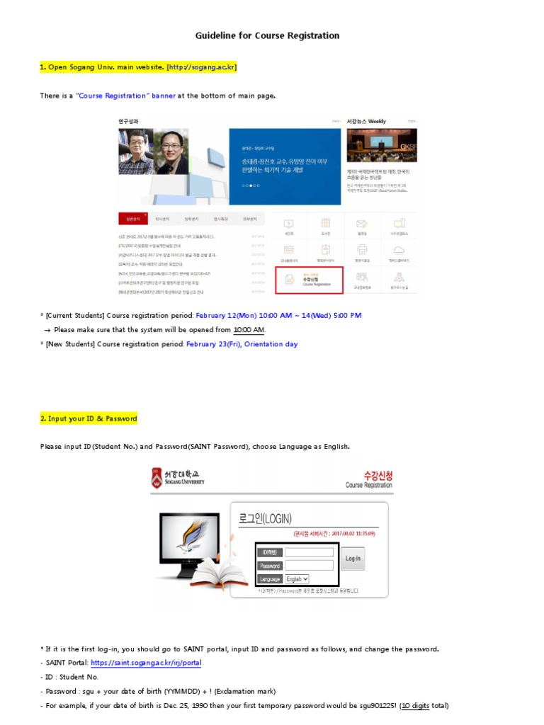 1 - Guideline For Course Registration | PDF