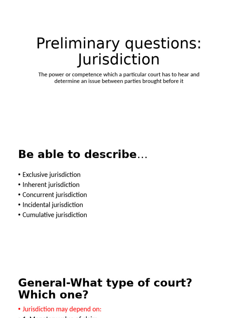 Slide 4 Jurisdiction | PDF | Jurisdiction | Judgment (Law)