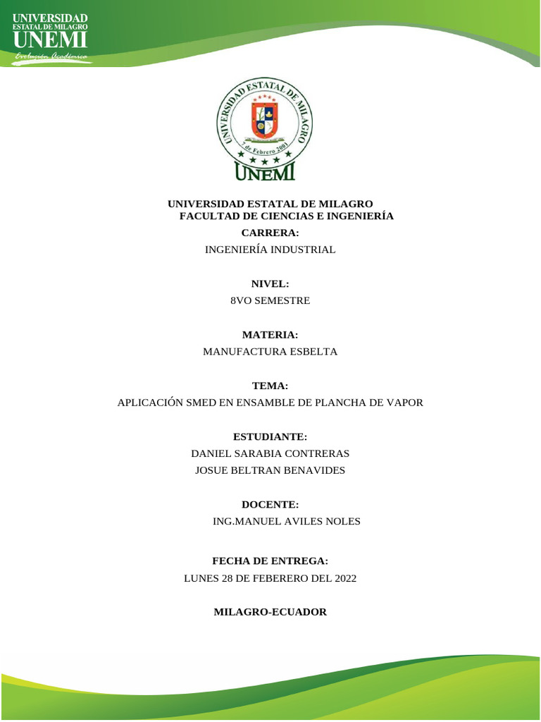 Aplicacion Smed Ejemplo | PDF | Tornillo