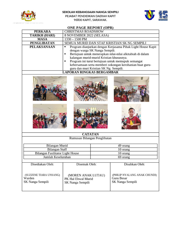 ONE PAGE REPORT Christmas Roadshow 2022 | PDF