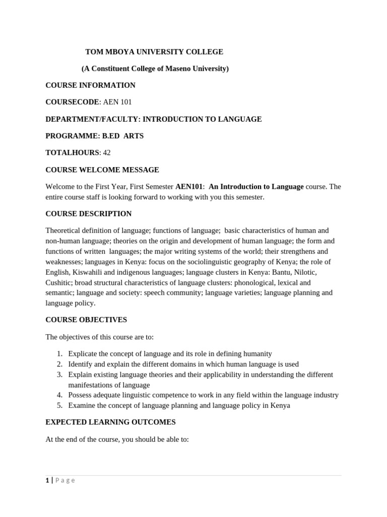 Introduction To Language | PDF | Word | Semantics