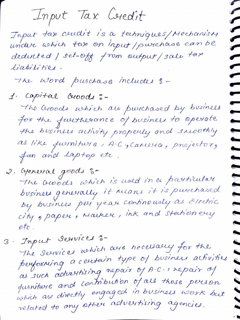 Input Tax Credit Explained | PDF