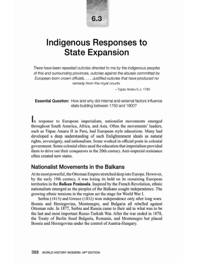 6.3 Indigenous Responses To State Expansion | PDF