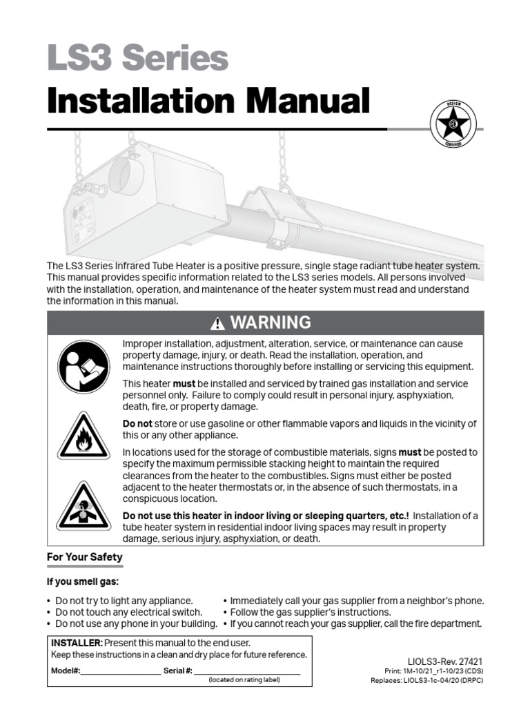RE-VERBER-RAY LS3-15-40N HEATER | PDF | Thermostat | Mechanical Engineering