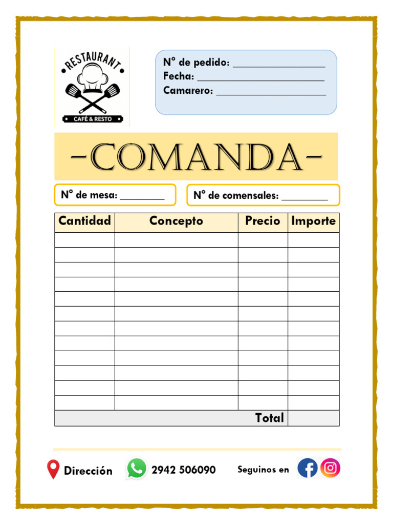 Ejercicio de Comanda | PDF