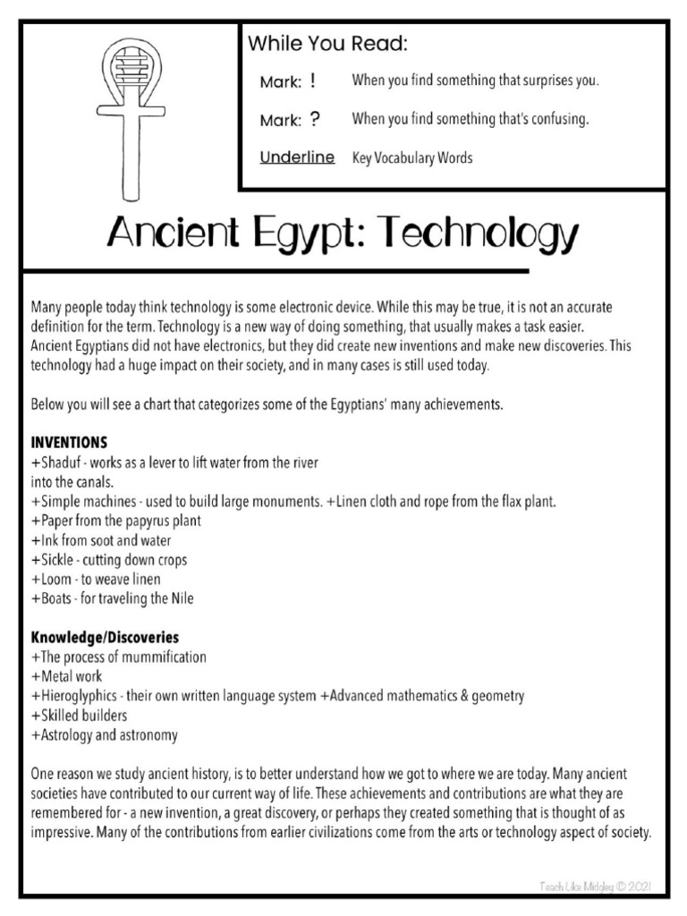 EGYPT - Achievements Reading Passage | PDF