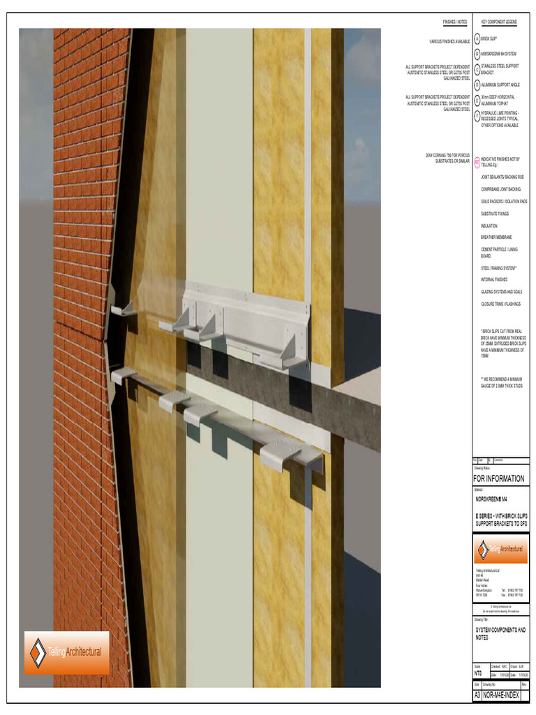 Typical Details NOR M4E Brick Faced GRC To SFS | PDF | Brick | Extrusion
