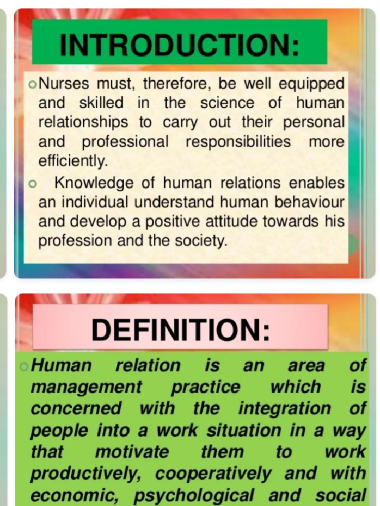 Human Relation Introduction and Definition | PDF