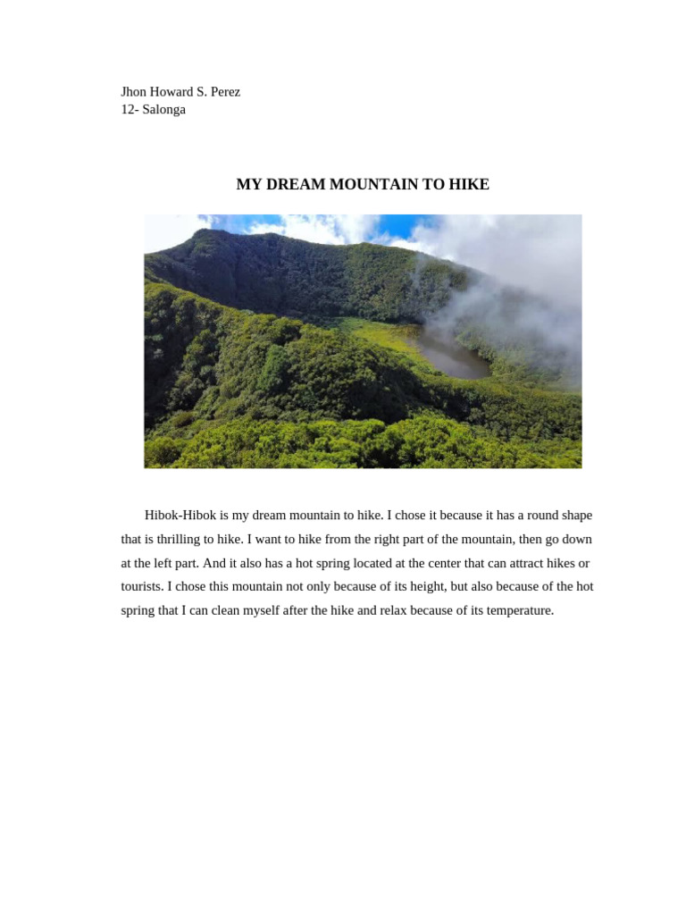 My Dream Mountain To Hike | PDF