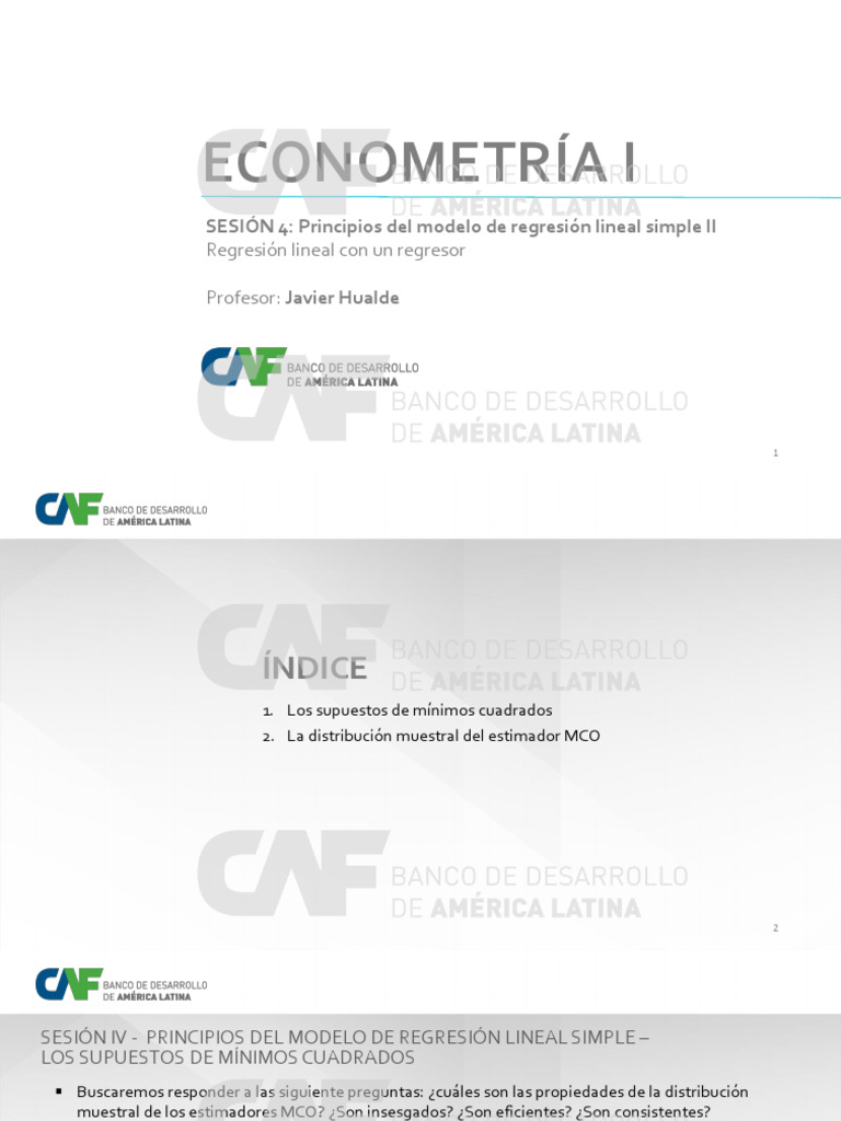 CAF22 MOD4 PPT Principios+Del+Modelo+de+Regresión+Lineal+Simple+II | PDF | Mínimos cuadrados ...