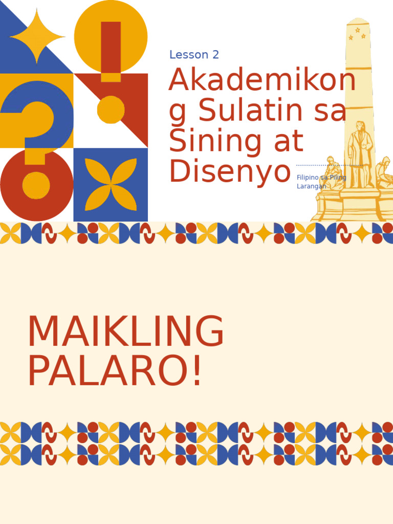 Akademikong Sulatin Sa Sining at Disenyo | PDF