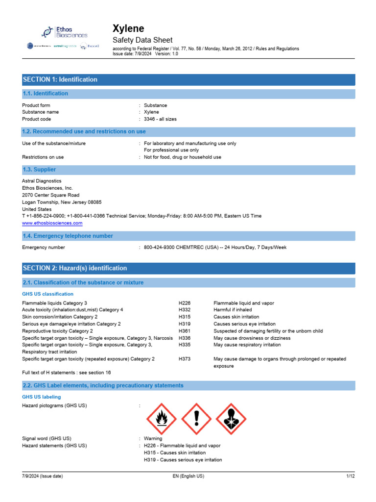 SDS_3346 | PDF | Toxicity | Personal Protective Equipment
