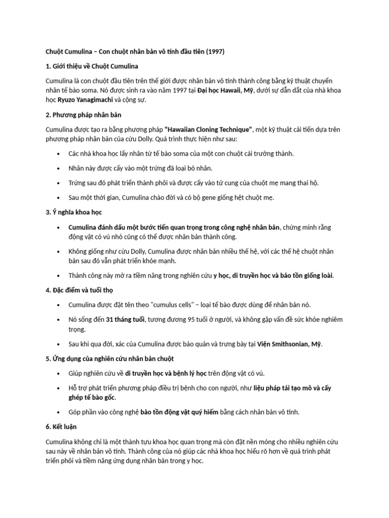 Chu T Cumulina | PDF