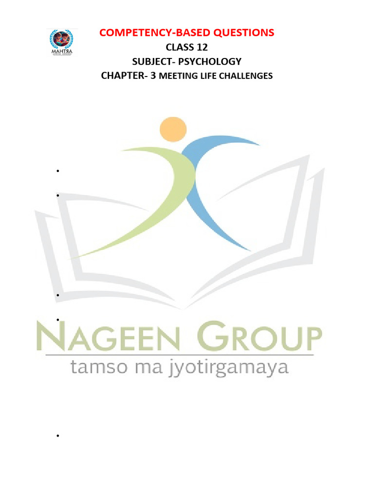 Class 12 Competency Based Question Psychology Chap 3 (2024-25) | PDF ...