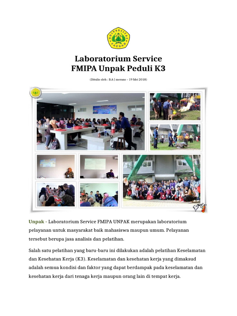 k3 Fmipa Unpak | PDF