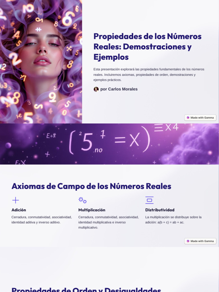 Propiedades de Los Numeros Reales Demostraciones y Ejemplos | PDF | Número Real | Prueba matemática